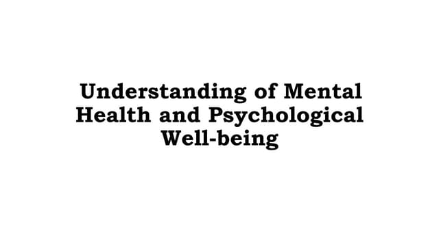 Unit 3 ( mental health and mental hygiene) | PPTX
