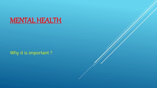 Mental Health Basic | PPTX
