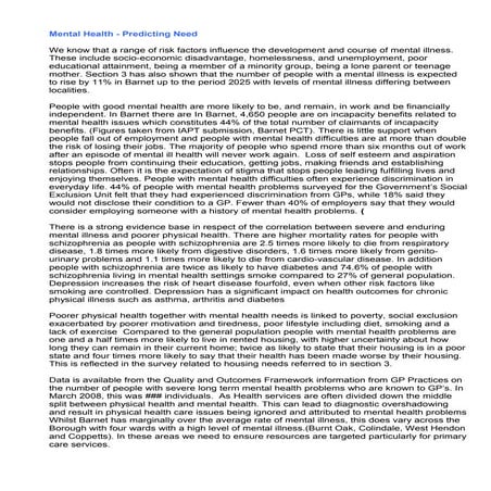 Learning Disability - Predicting Need | DOC