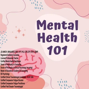 mental health 101 mental health awareness basic info about mental ...