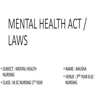 Mental health act | PPTX