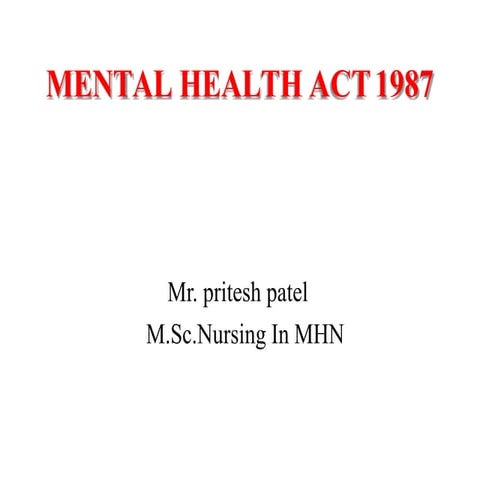 Mental health act | PPTX