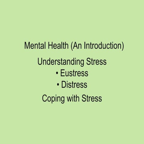 Mental Health and Stress | PPTX