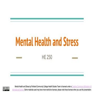 Mental health and stress | PPTX