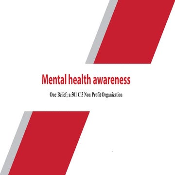 Mental health awareness presentation | PPT