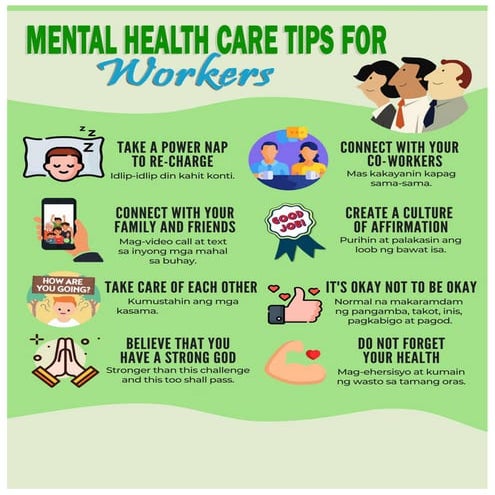 Mental health care tips for workers | PDF | Mental Health | Diseases and Conditions