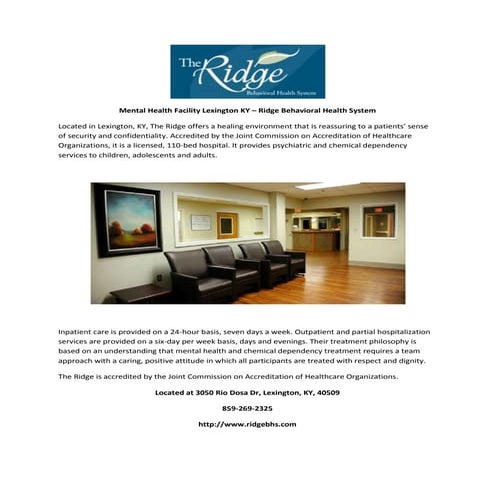 Mental Health Facility Lexington KY - Ridge Behavioral Health System | PDF