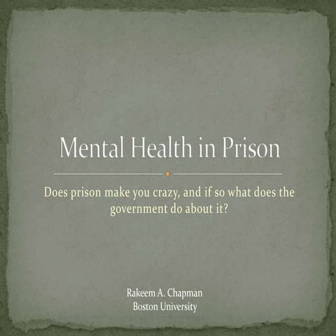 Mental Health In Prison | PPTX