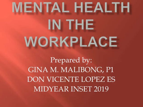 Mental Health Awareness in the Workplace | PPTX | Mental Health | Diseases and Conditions
