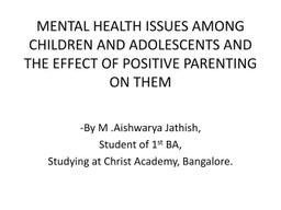 CVC Parent Talk on Mental Health | PPT
