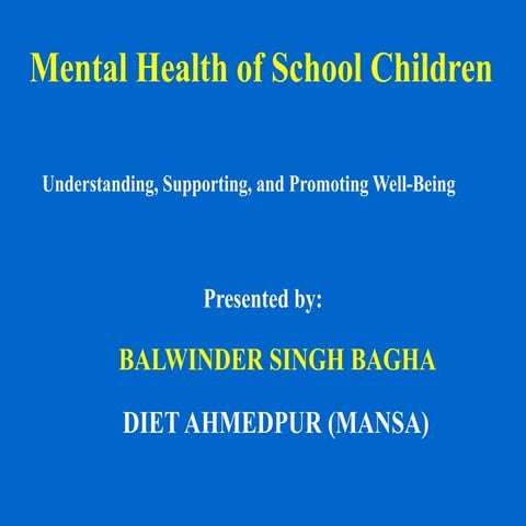 Mental Health Awareness in School | PPTX