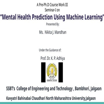 Mental Health Prediction using Machine Learning .pptx