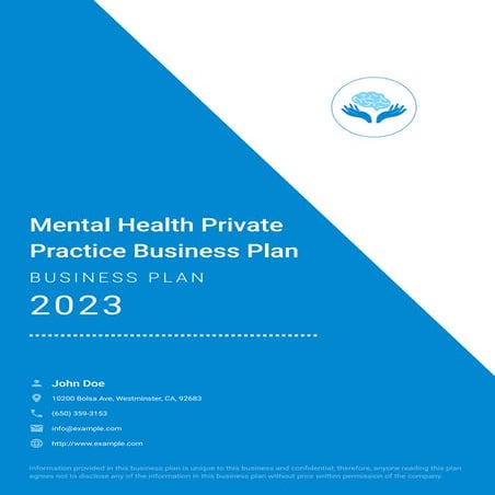 mental health private practice business plan | PDF