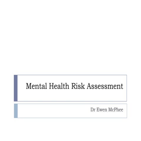 Mental Health Risk Assessment | PPTX