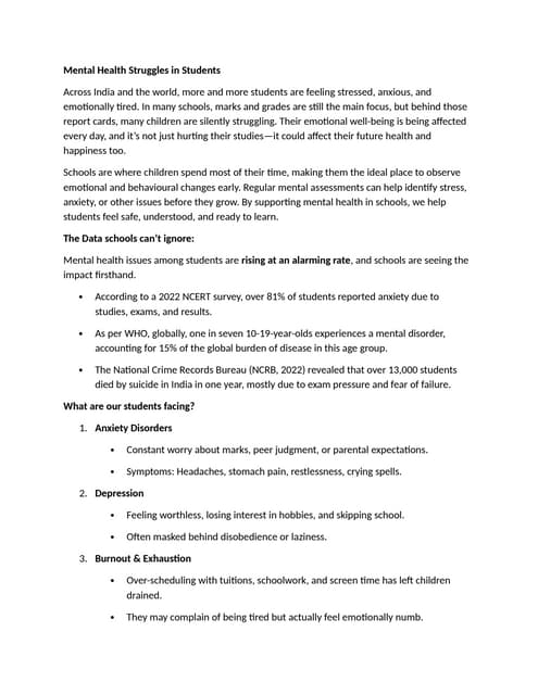 THINGS CAN STUDENTS DO TO BOOST THEIR MENTAL HEALTH | PDF