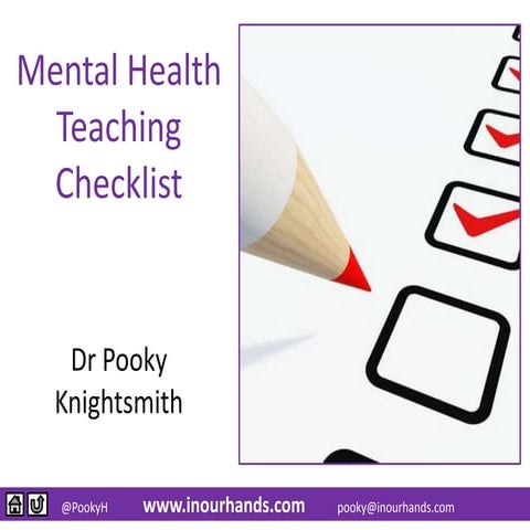 Mental health teaching checklist | PPT