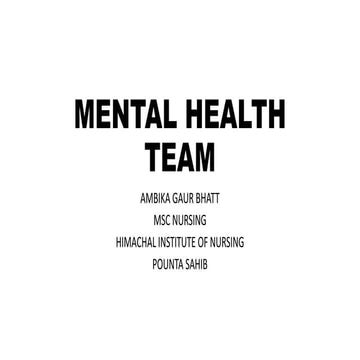Mental health team | PPTX