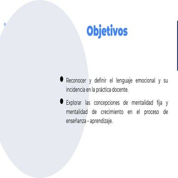 Mentalidad fija y de crecimiento y lenguaje emocional en docentes | PPTX