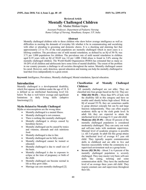 Intellectual disability | PPTX