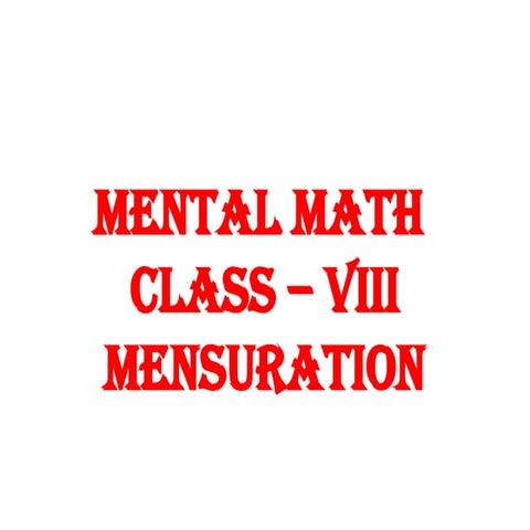 MENTAL MATH CLASS VIII MkkkkkkkkkENSURATION (1).pptx
