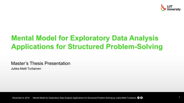 Mental Model For Exploratory Data Analysis Applications For Structured Problem Solving Ppt