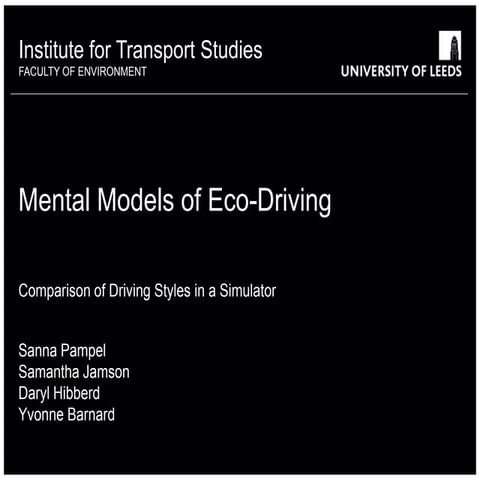 Mental models of eco driving | PPTX