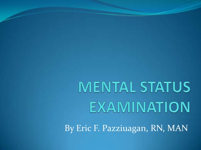 Mental State Examination | PPTX