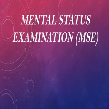 Mental State Examination | PPTX
