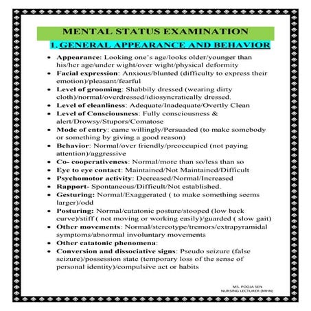 Mini mental status examination | PPTX
