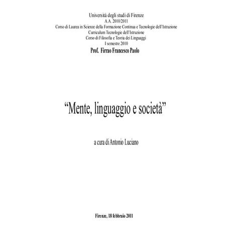 Mente,linguaggio,società J.R.Searle | PDF