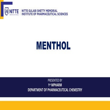 menthol chemistry of natural products cnp | PPTX
