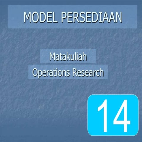 @@risetoperasi-9-model-persediaan di Bidang Kehutanan | PPTX