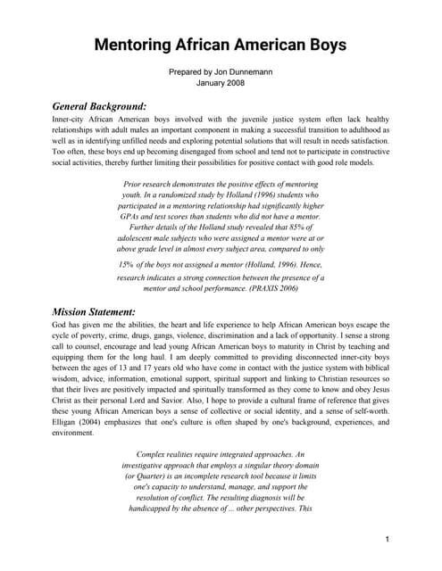 Boys to Men Mentoring Introduction | PPT