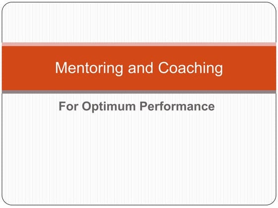 coaching and mentoring | PPTX