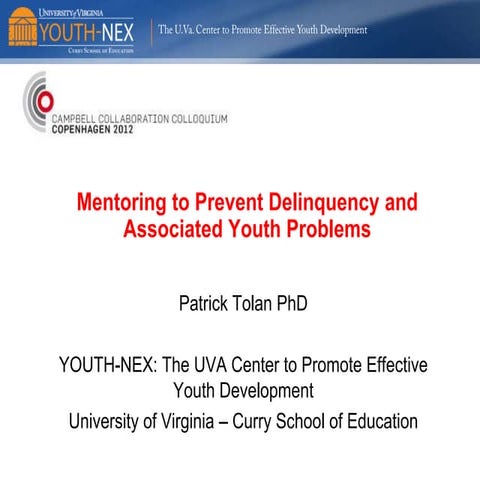 Patrick Tolan, Ph.D. - "Positive Youth Development and Physical Health ...