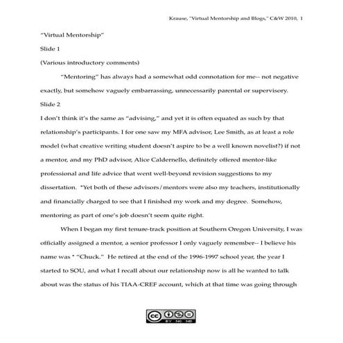 Mentoring panel talk | PDF