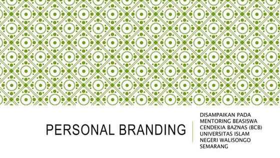 [Presentasi] Branding & Personal Branding | PPT