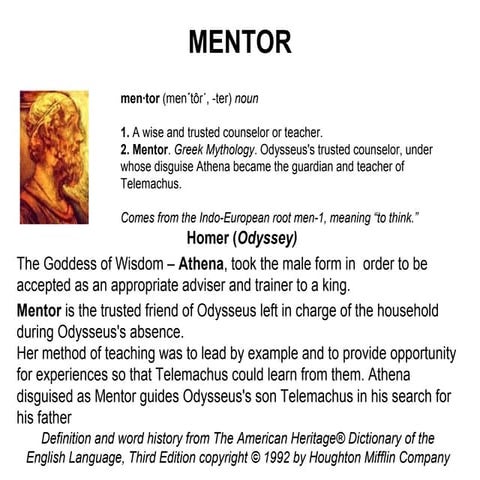 The origins of Mentoring - a brief article - Alex Clapson | PDF