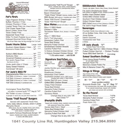 Fat Jack's BBQ Menu | PDF