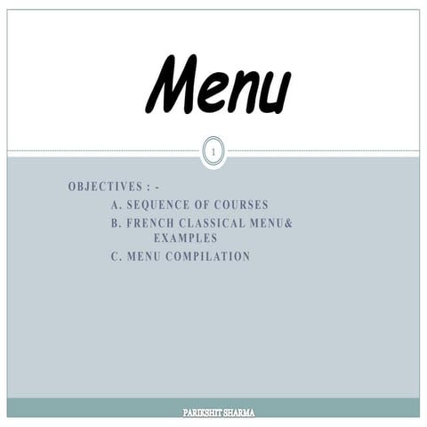 French classical menu