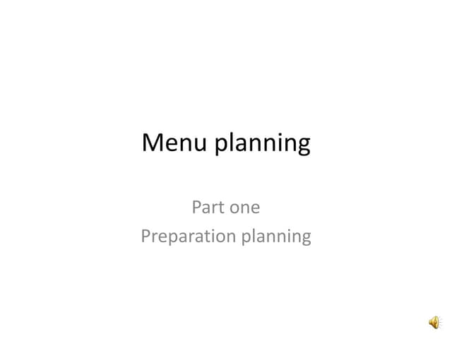 Menu planning slide | PPTX | Bars & Restaurants | Attractions