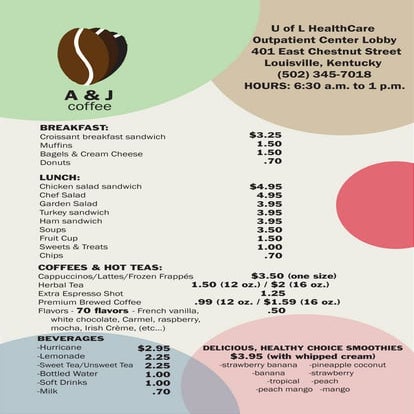 Breakfast & Coffee Break Menus | PDF