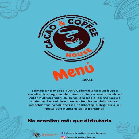 Menu CACAO % COFFEE | PDF