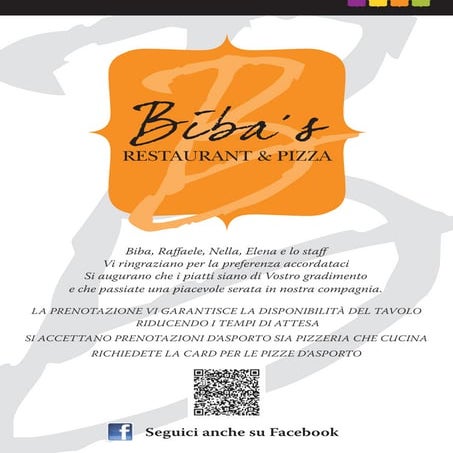 Menu biba's Restaurant & Pizza | PDF