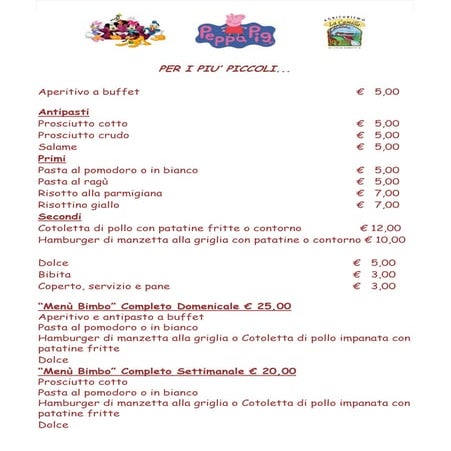 Menu cibo aggiornato | PDF