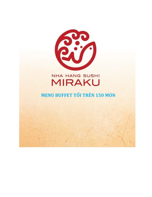 Menu buffet trưa Nhà hàng Miraku | PDF