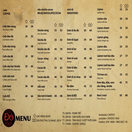 Menu Cafe Đỏ | PDF