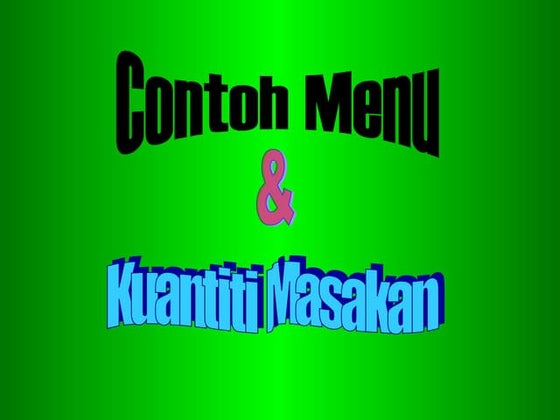 Menu Masakan Prasekolah | PPT