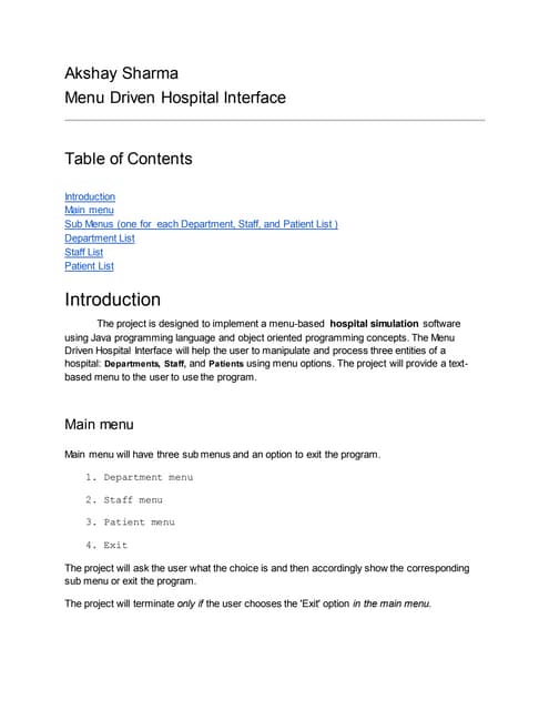 Hospital database management system project report | PDF