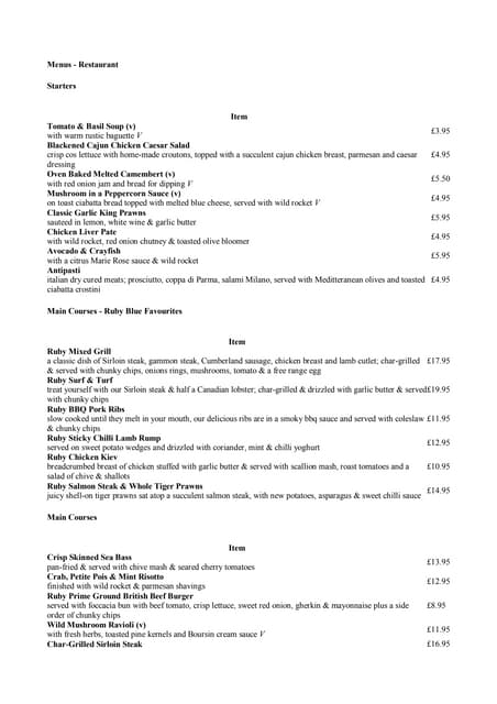 Rangali bar menu sept 2011 v3 | PDF | Desserts and Baking | Food & Drink